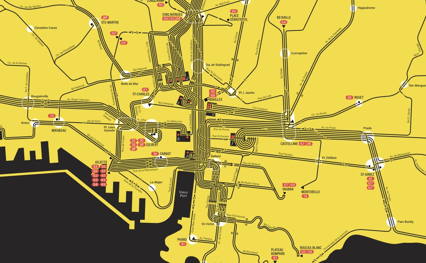 Marseille, réseau de la RATVM en 1957 – City & Transit Maps